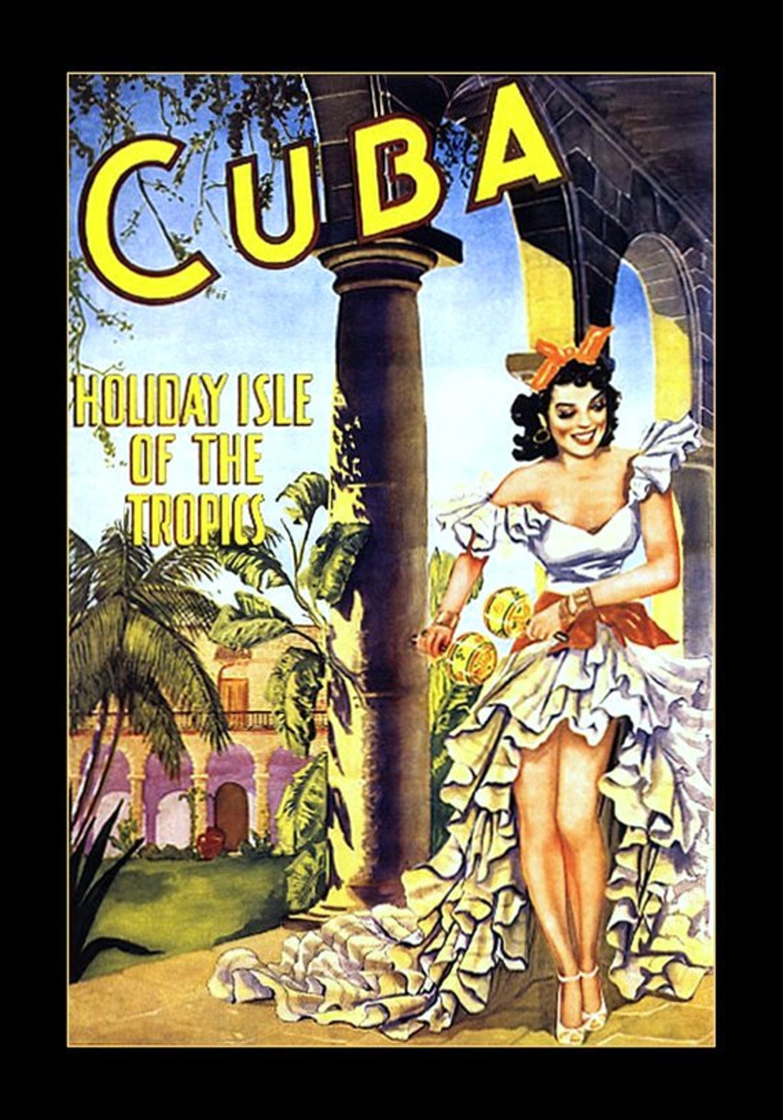 Cuba Holiday Isle Vintage Travel Poster Rumba Sumba - Etsy
