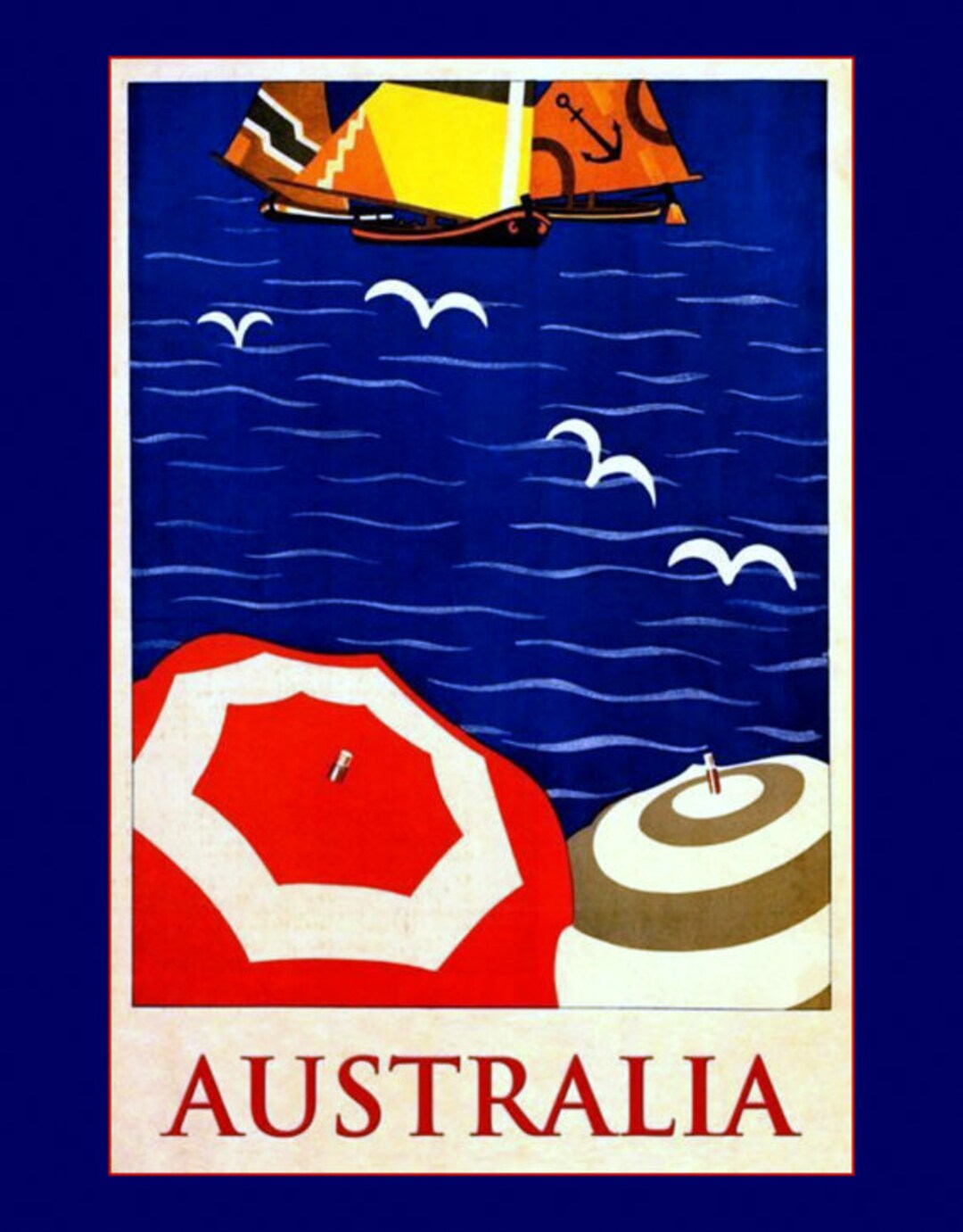 Travel to Australia, Tourism, Retro Travel Art, 11x14" Poster,vintage ...