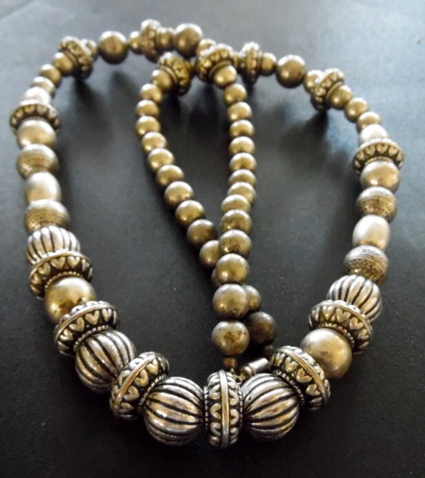 Nice Statement Pc. Necklace Using Very Large Pewter Colored | Etsy