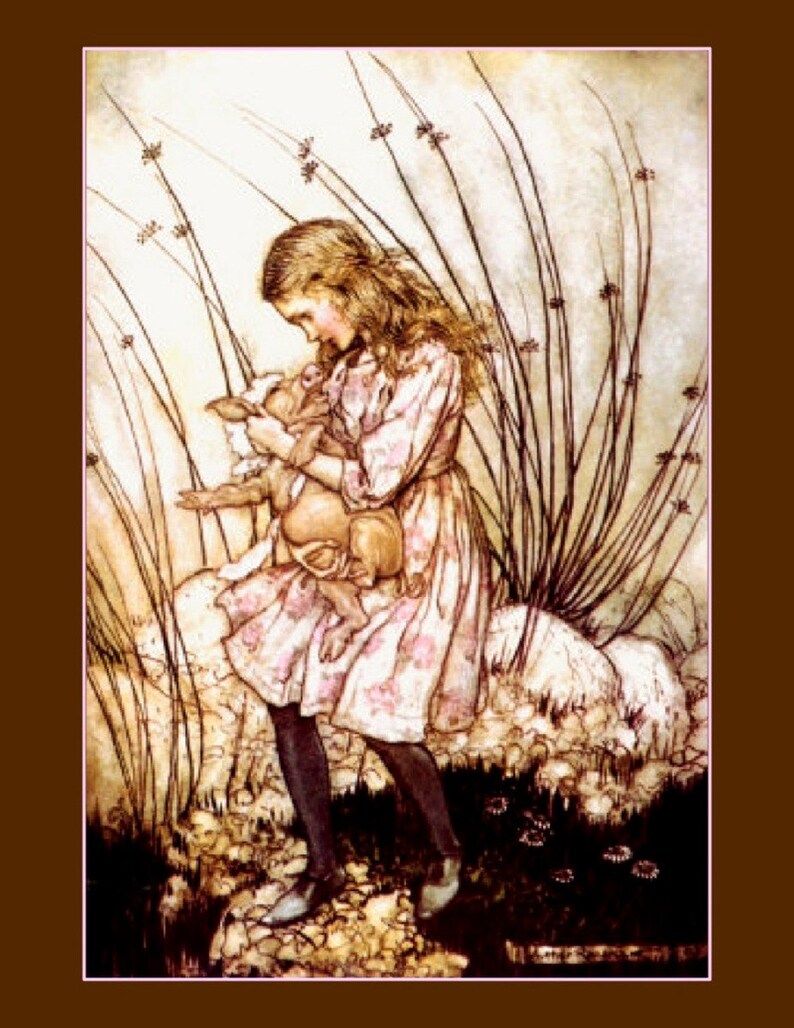 Vintage Girl Holding Pig Arthur Rackham Animals Alice in - Etsy