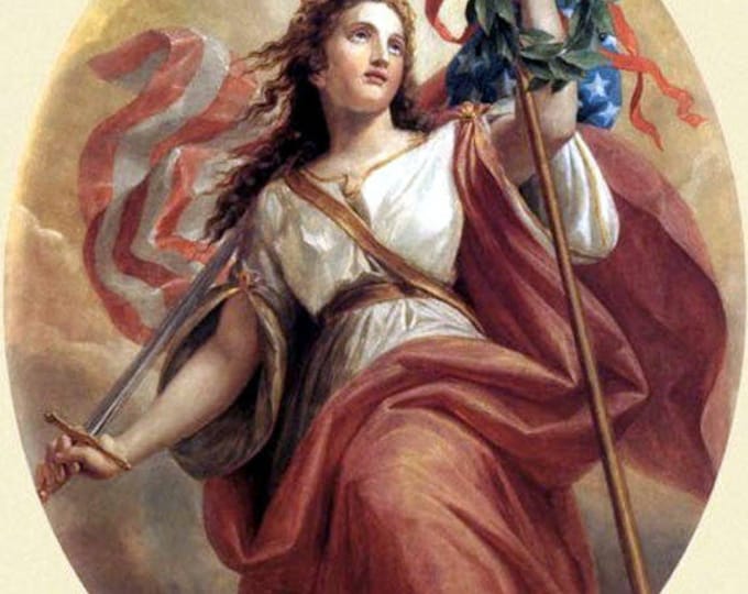 Lady Liberty, by Brumidi. 1869. US Art Print, Patriotic Art, Canvas Art ...