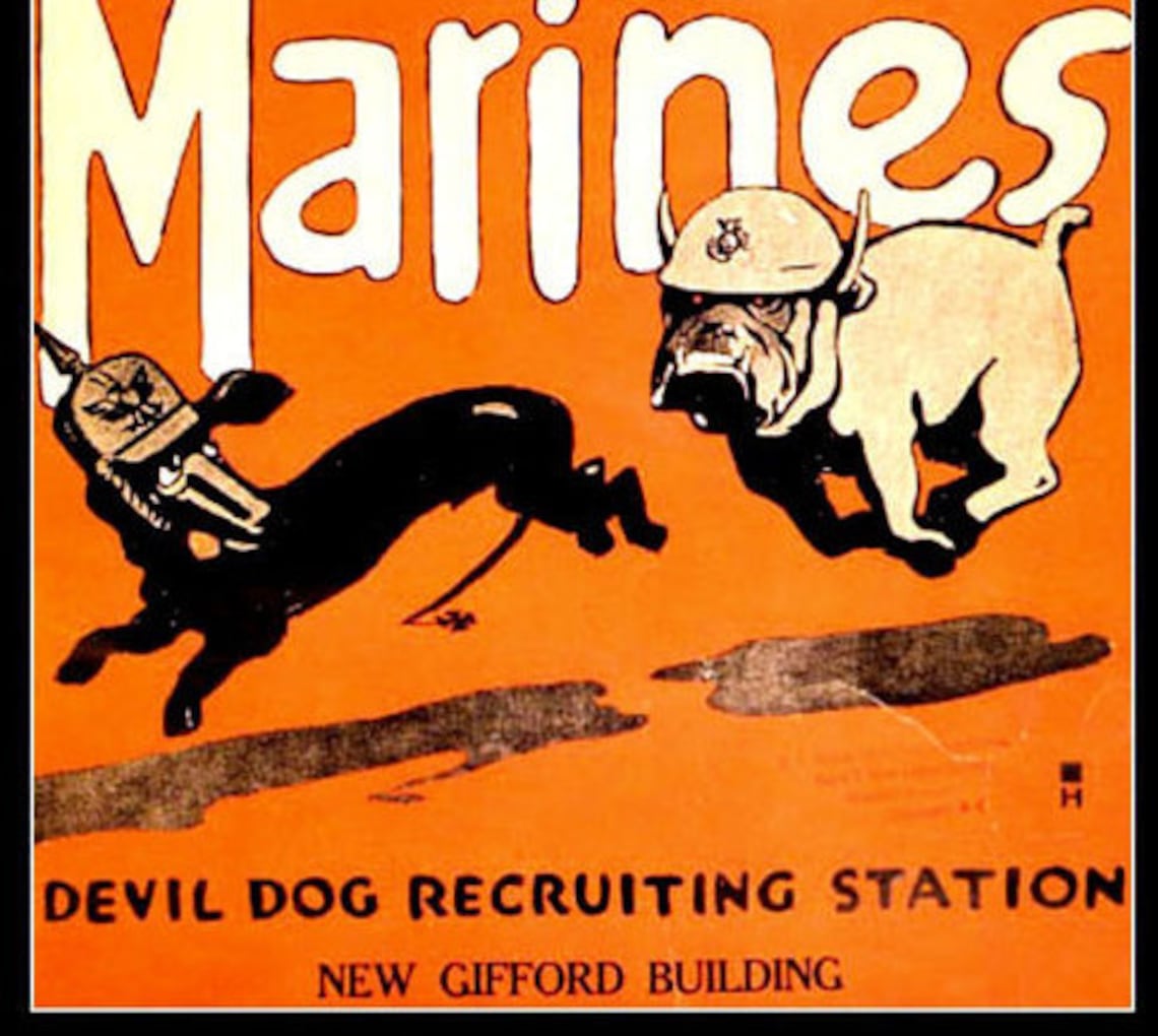 Devil Dogs US Marines Recruitment Poster World War | Etsy