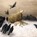 August Friedrich Schenck, Anguish, 1880, Sheep, Lamb, Death, Crows ...