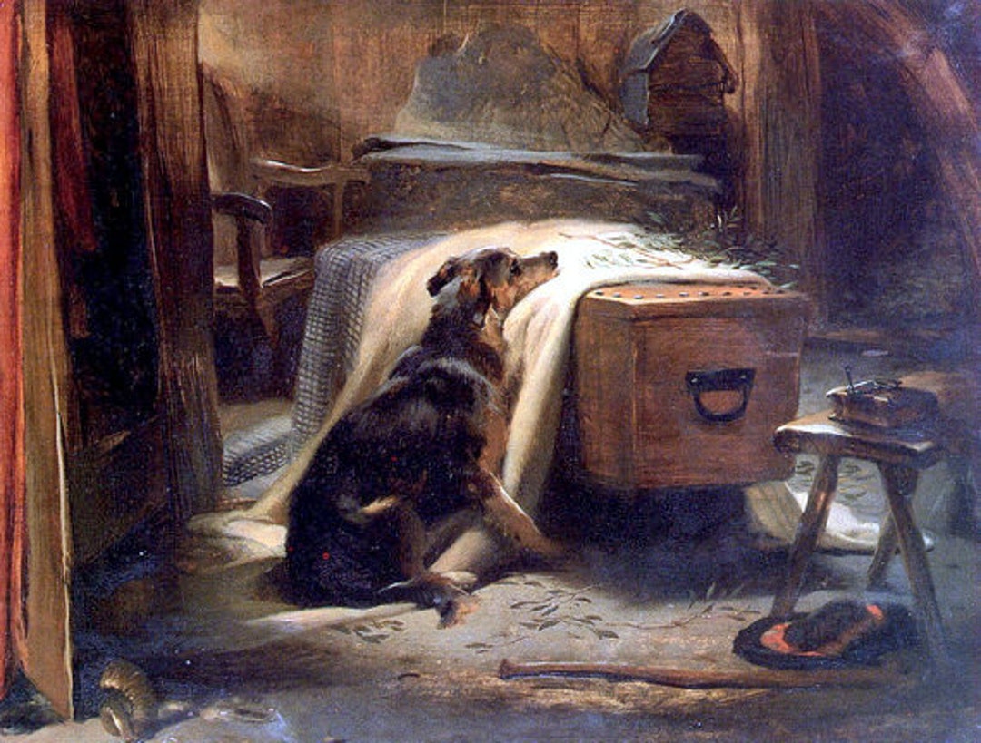 Edwin Landseer, Old Shepherd's Chief Mourner, 1837, Dog Grieving the ...