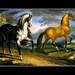Theodore Gericault, Two Horses, 1809, Brown & Grey Horses, Animal Art ...