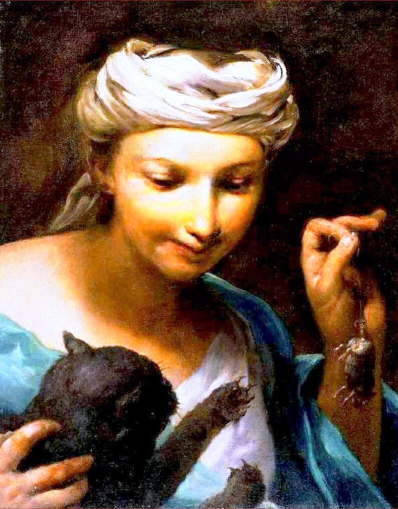 The Cat 19TH Century Anon 11 X 14 Canvas Art Print Cats | Etsy