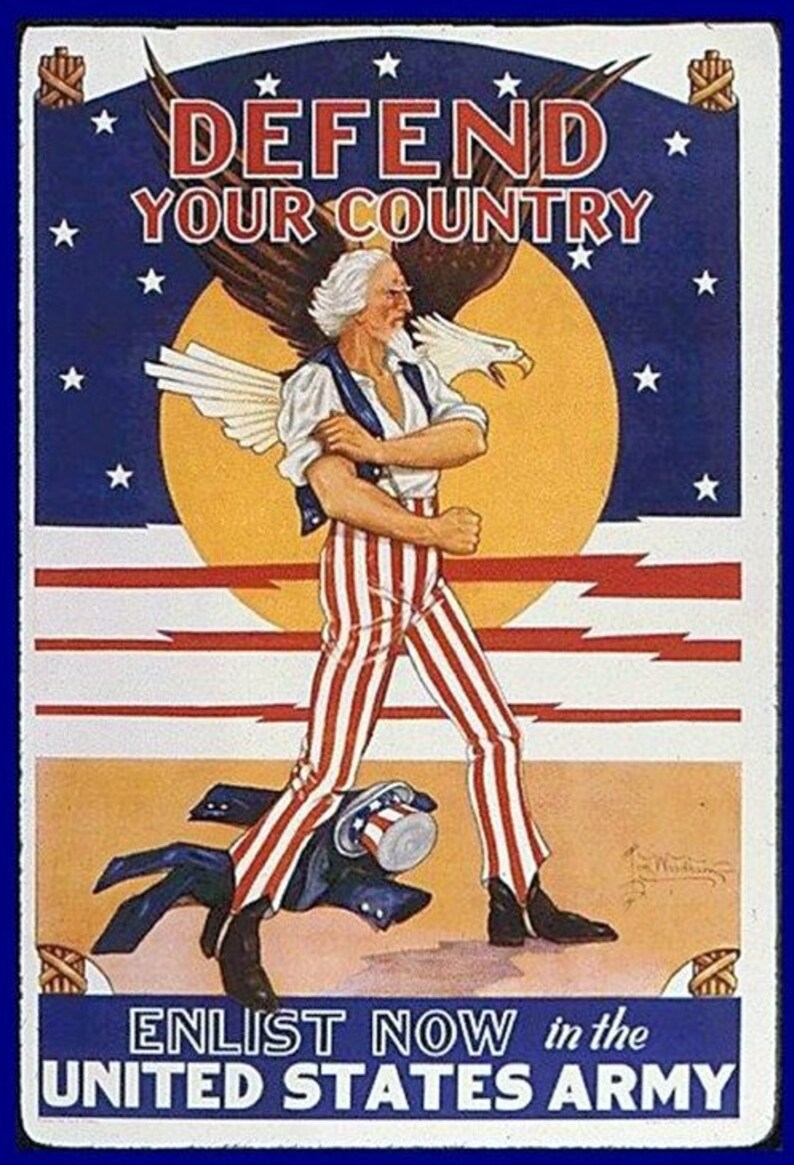 US Army Recruitment Advertisement, Uncle Sam, US Military Art ...