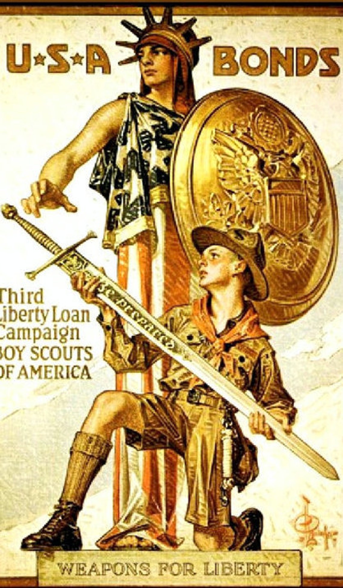 Ww1 US Bond Campaign Boy Scouts of America American Flag | Etsy