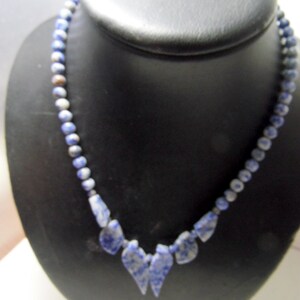 Periwinkle Blue, Mottled Beads Choker, With Angel Wings Pendant. 18 - Etsy