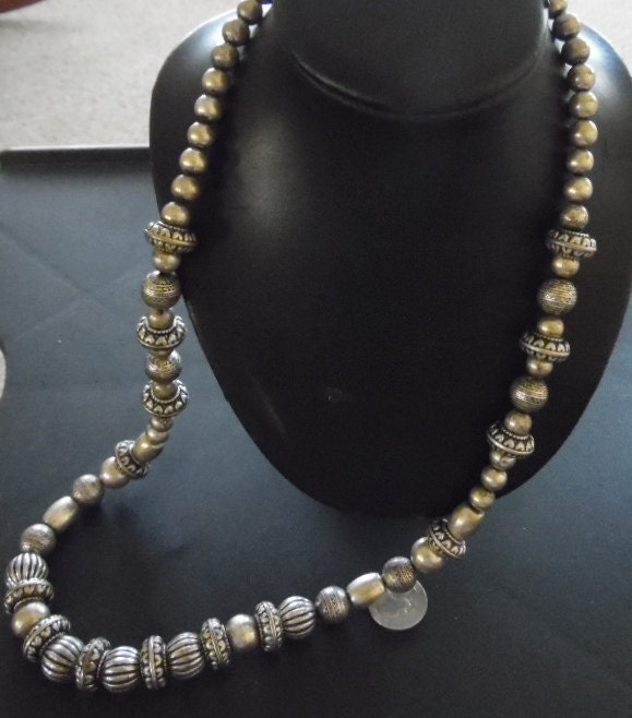 Nice Statement Pc. Necklace Using Very Large Pewter Colored | Etsy