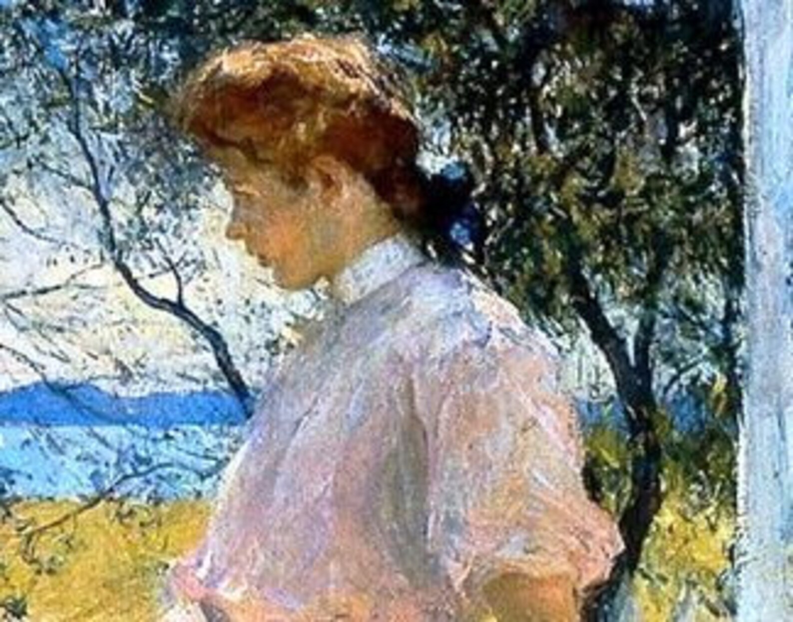 1907-frank Weston Benson-lady in Pink Dress in Summer on a | Etsy