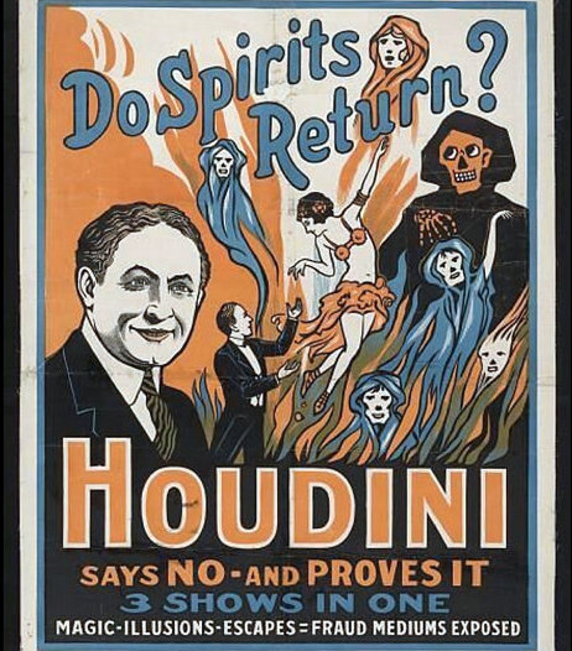 Magic, Houdini, Do Spbirits Return, Fantasy, Magic Art Poster, Turn of ...