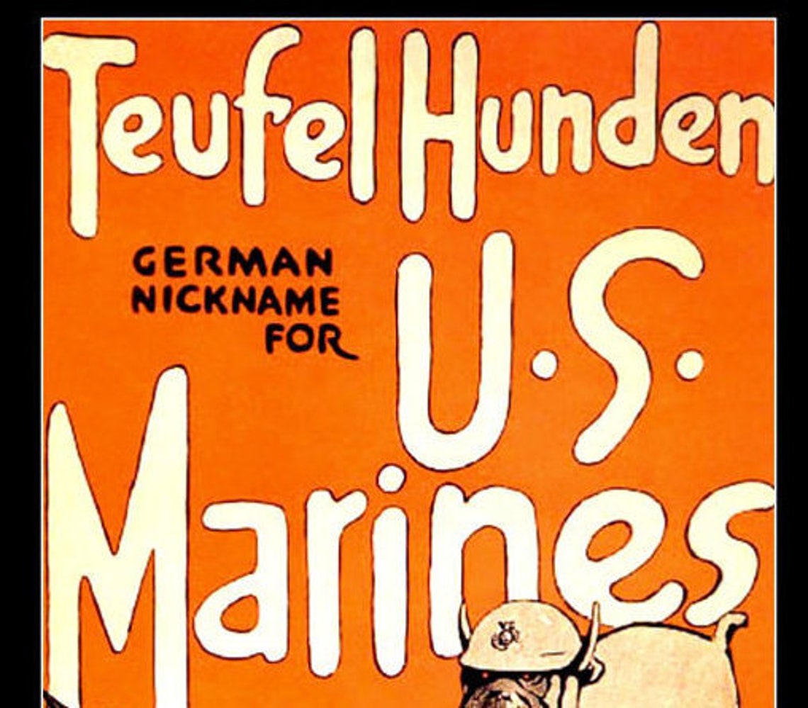 Devil Dogs, US Marines, Recruitment Poster, World War !!, German ...