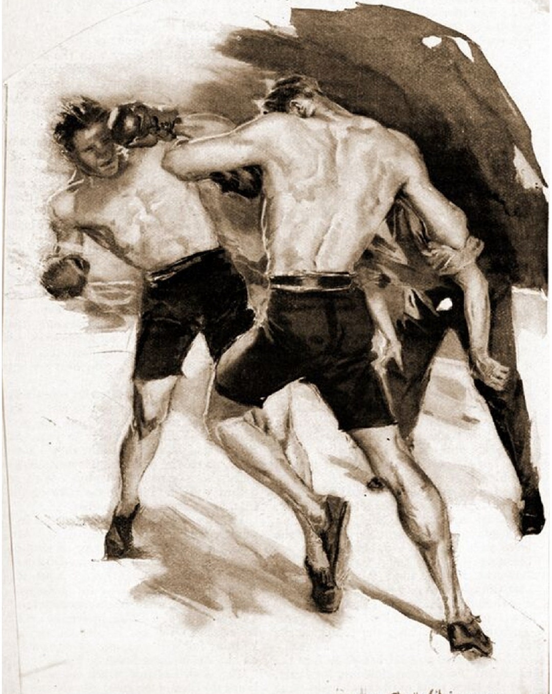 Vintage Sports Drawing of Boxing, 8x10” Premium Poster Paper Art Print ...