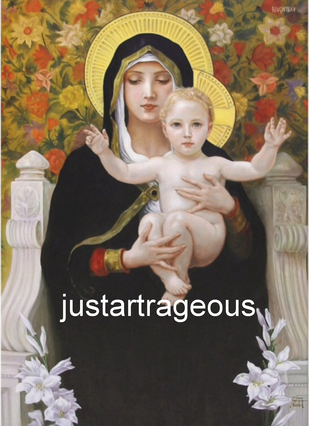William Adolphe Bouguereau, Madonna of the Lilies, Lamb of God ...