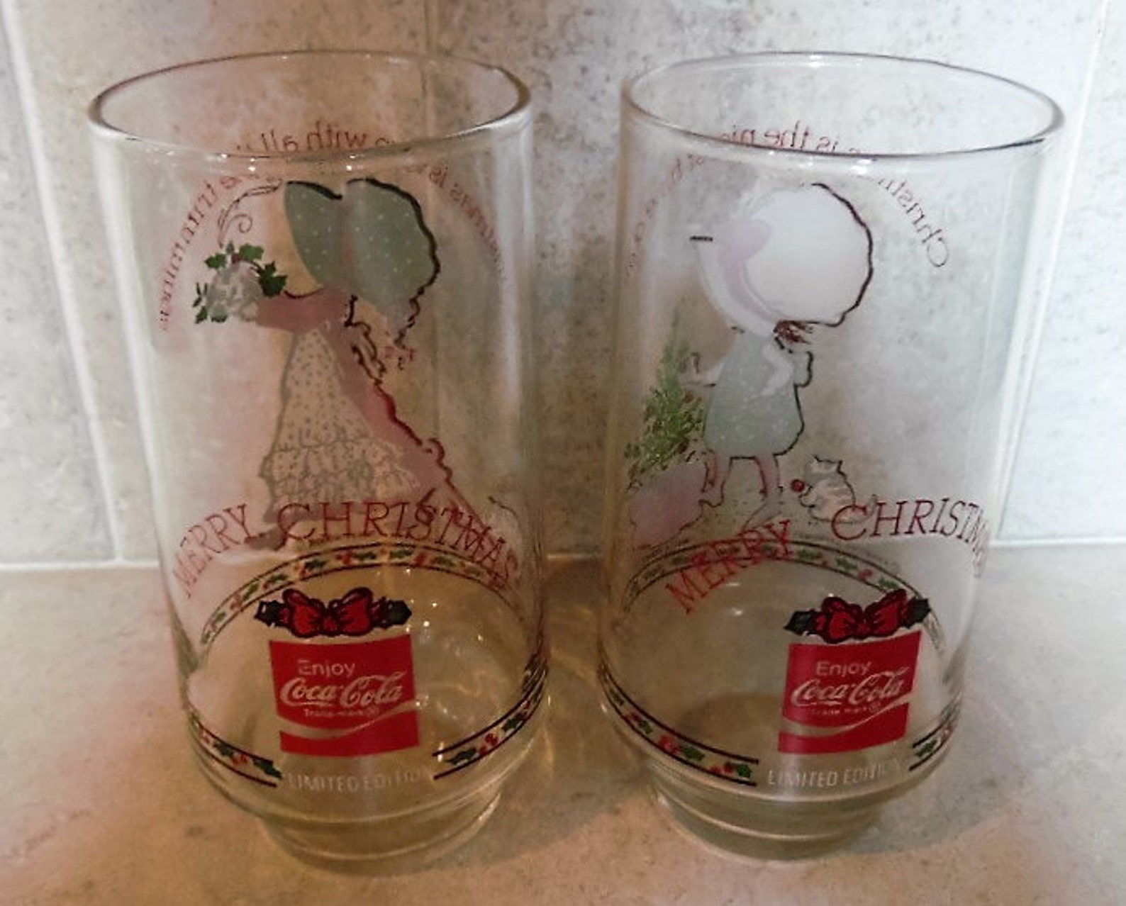 Pair Of 1970s Hollie Hobbie Christmas Coke Coca Cola Etsy