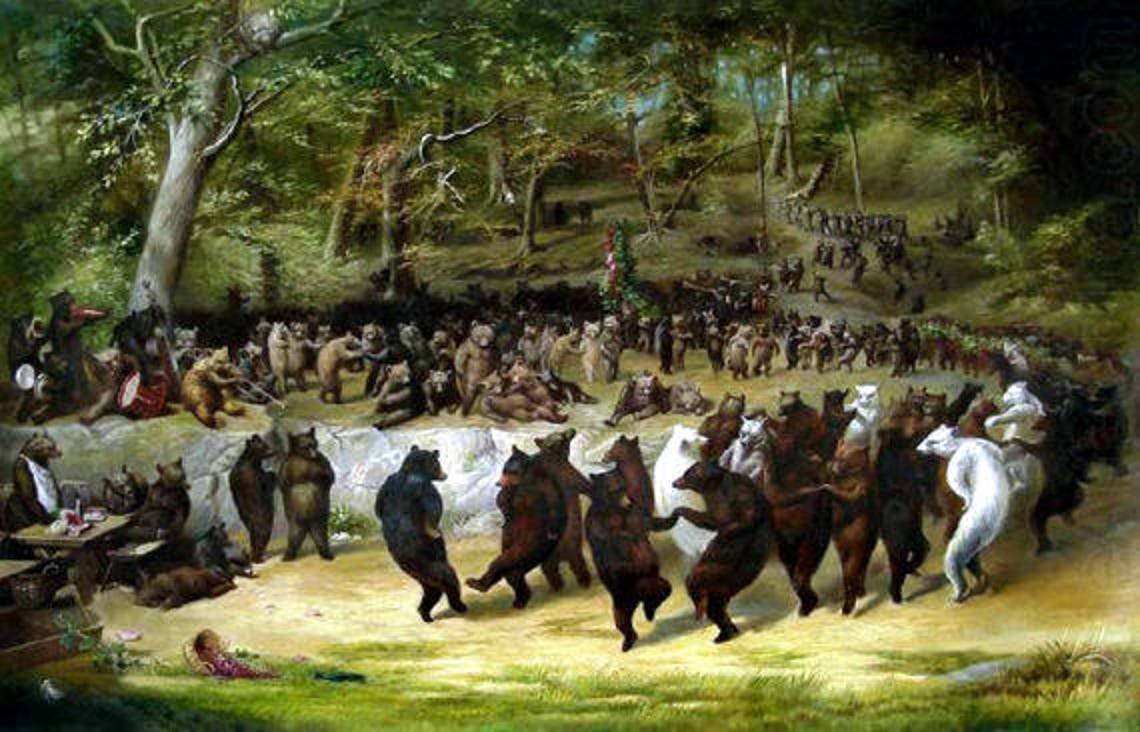 Bear Dance, William Holbrook Beard, Bears Dancing in the Woods, Bear ...