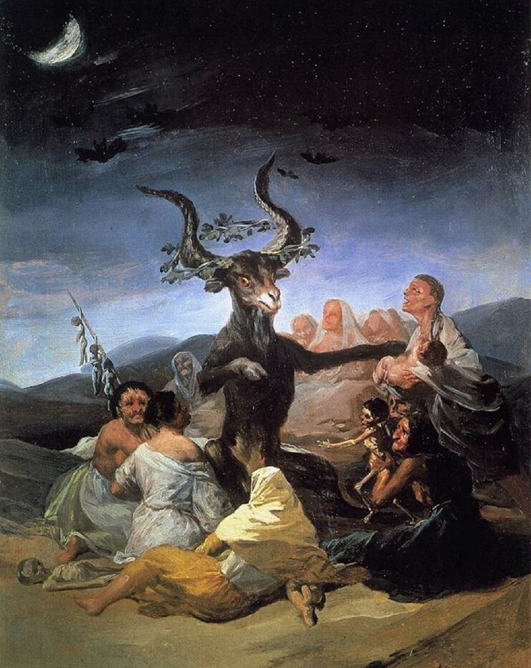 Francisco De Goya Y Lucientes-witches' Sabbath-horned God Flanked by ...