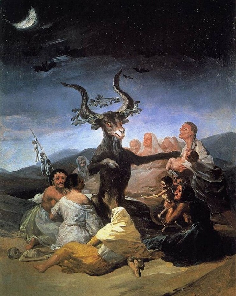Francisco de Goya y Lucientes-Witches' Sabbath-Horned god | Etsy