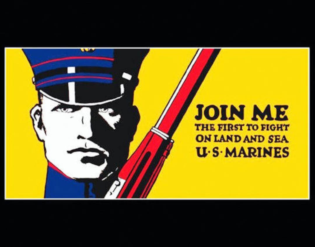 USMC, Patriotic, Marine Corps Poster, US Armed Services, Vintage ...