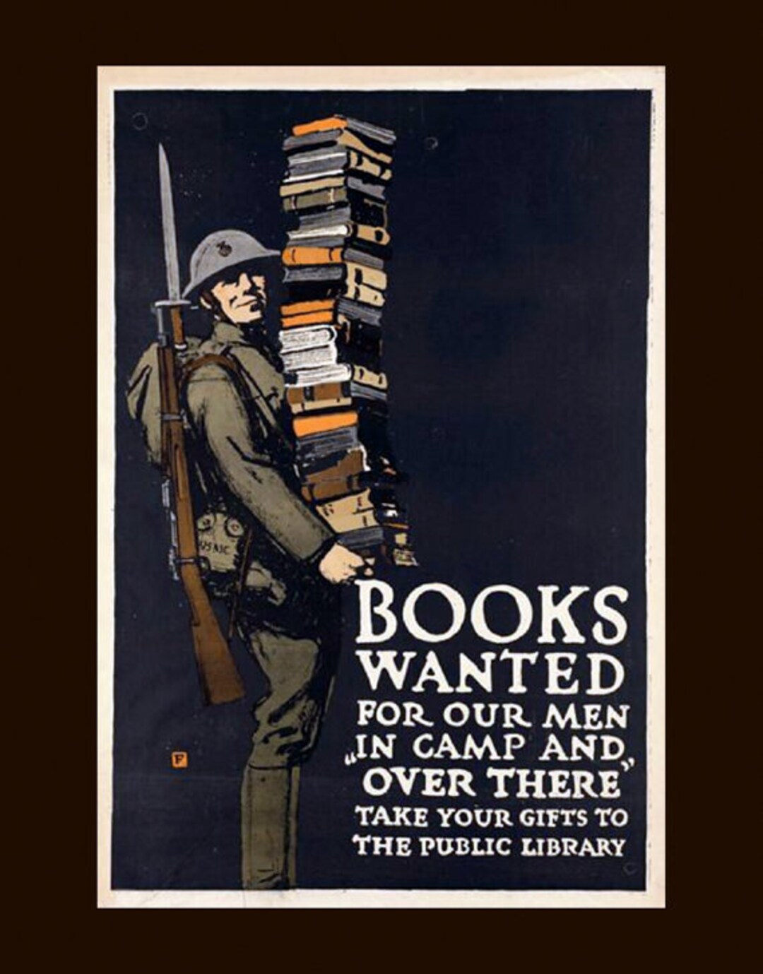 WWII, Books Wanted for Our Men Over There-1941, WWII War Poster, US ...