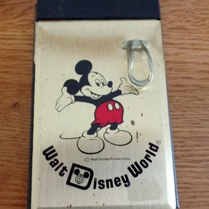 Walt Disney Productions, Metal Note Pad, Featuring Mickey Mouse. A ...