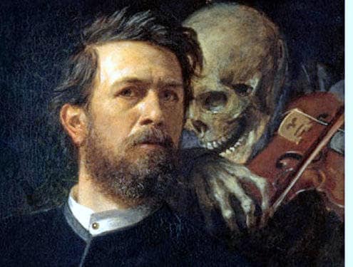 Death Playing the Fiddle Arnold Bocklin Self Portrait 1873 | Etsy