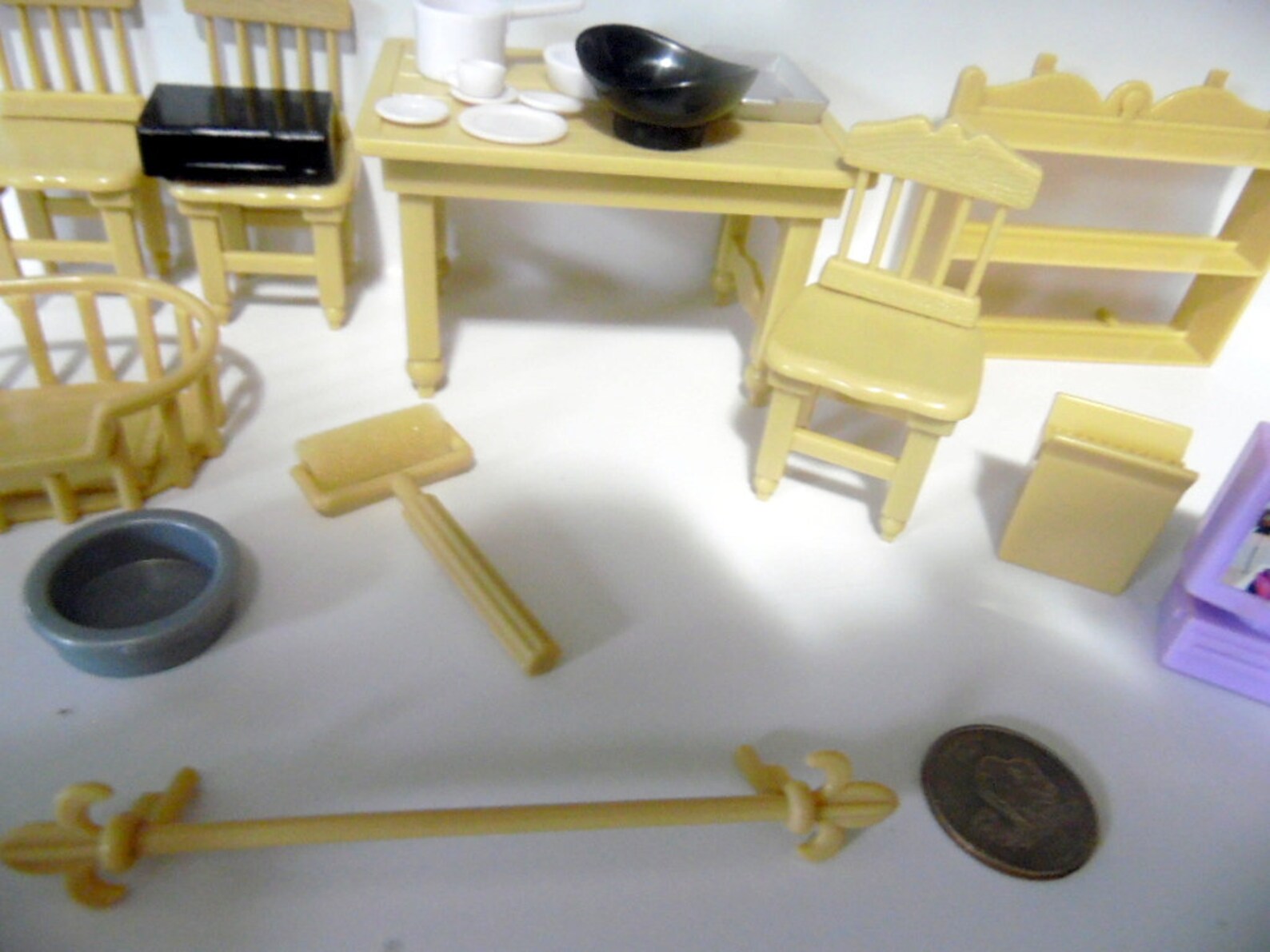 Set of vintage plastic dollhouse rec room/den furniture and | Etsy