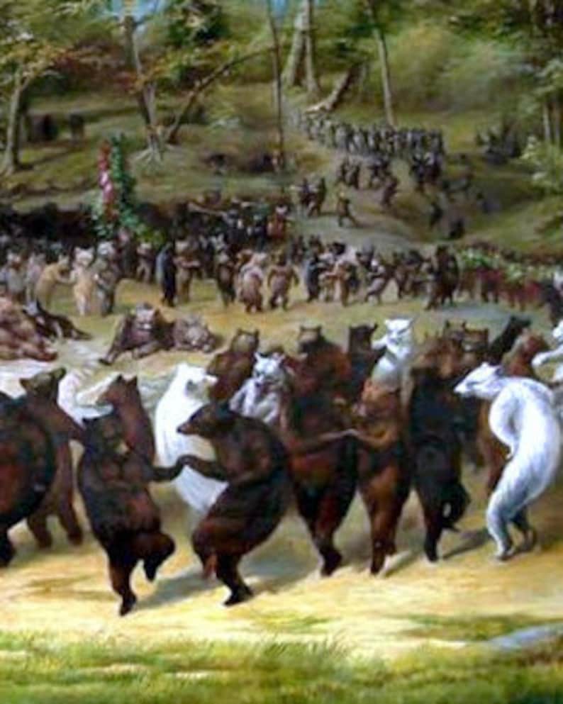 Bear Dance, William Holbrook Beard, Bears Dancing in the Woods. Fantasy ...