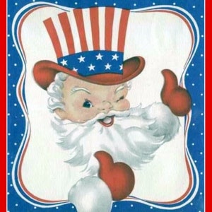 Uncle Sam Santa Canvas Print, 11x14 Christmas, Holiday Wall Art ...