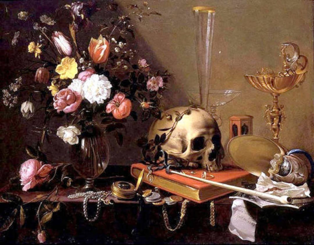 Adriaen van Utrecht, Vanitas: Still Life with Bouquet and Skull, c ...