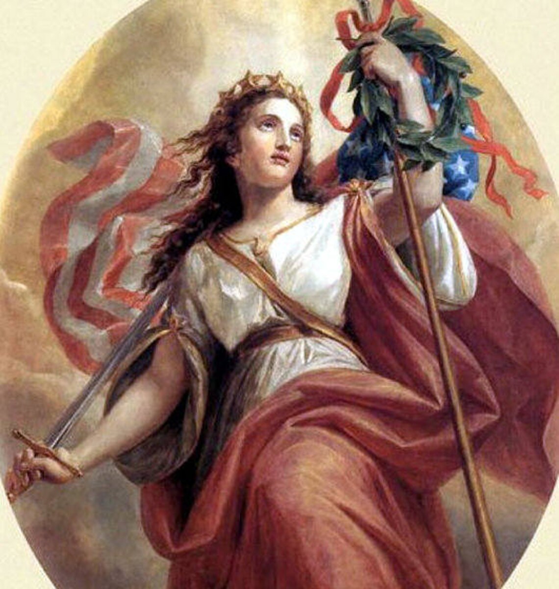 Lady Liberty, by Brumidi. 1869. US Art Print, Patriotic Art, Canvas Art ...