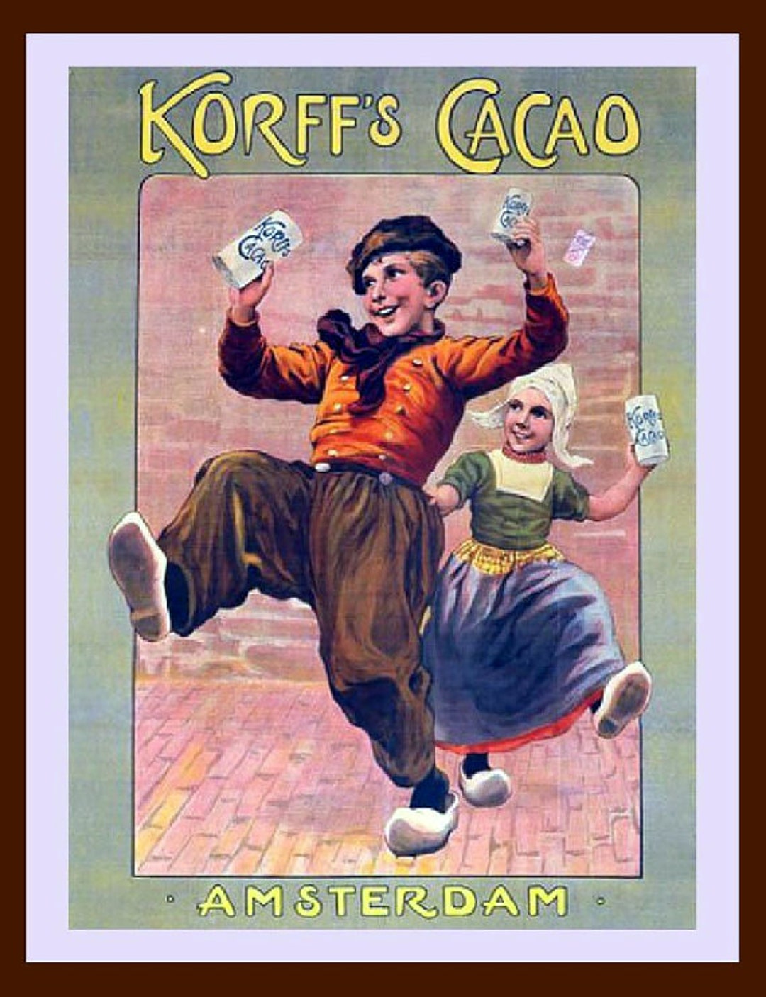 Vintage Dutch Advertisement, Korff's Cacao, Chocolate, Amsterdam ...
