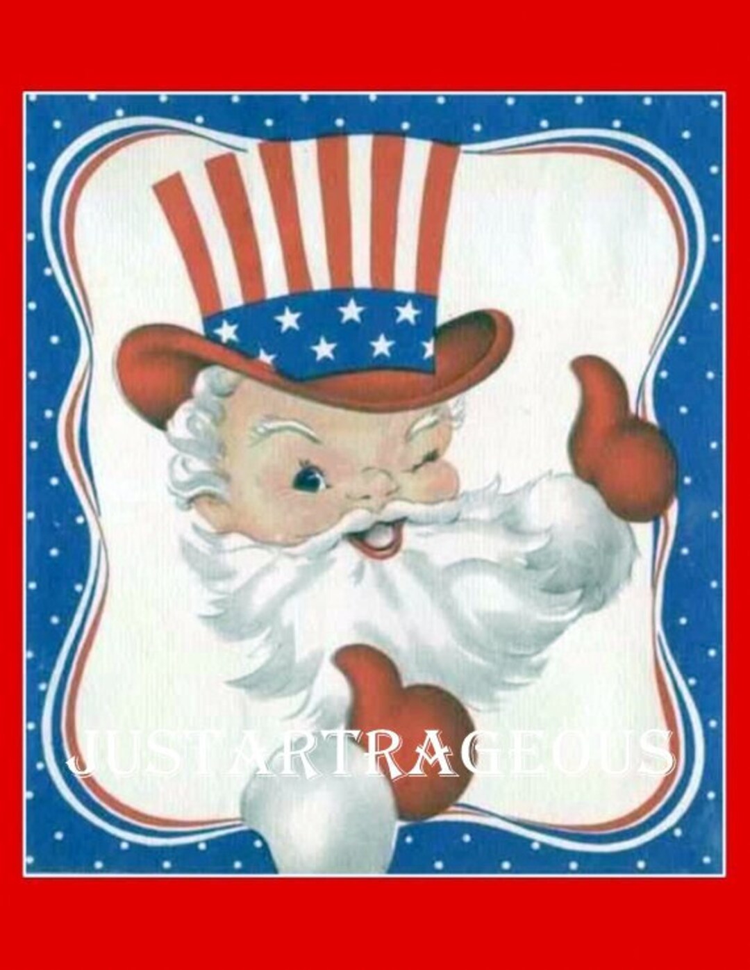 Uncle Sam Santa Canvas Print, 11x14 Christmas, Holiday Wall Art ...