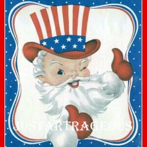 Uncle Sam Santa Canvas Print, 11x14 Christmas, Holiday Wall Art ...