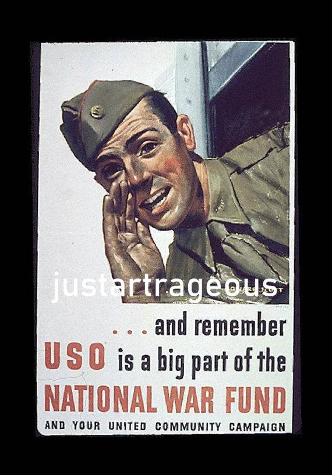 WWII USO National War Fund Campaign Soldier USO Wwii | Etsy
