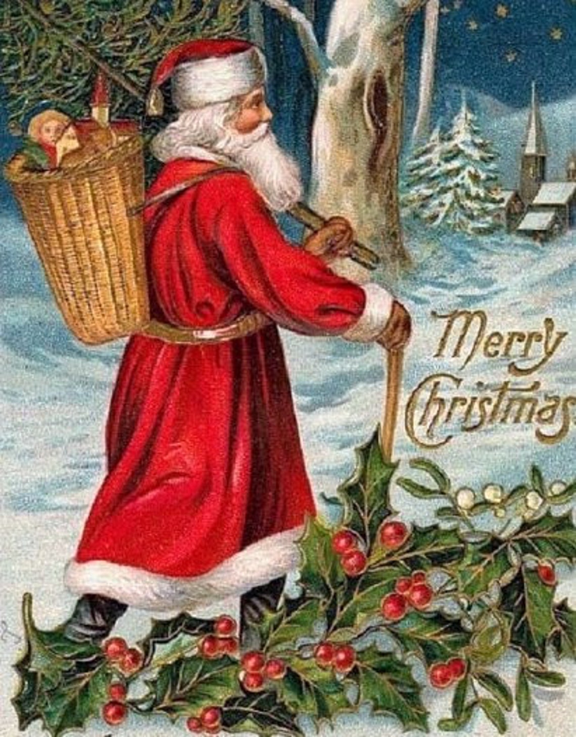 Victorian Christmas Print 1800s Holiday Artold World - Etsy