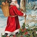 Victorian Christmas Print, 1800s Holiday Art,old World Santawoodland ...