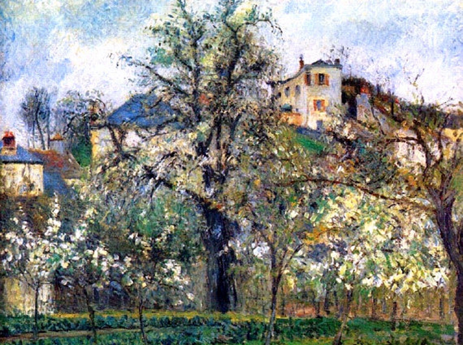 Camille Pissarro, Kitchen Garden and Flowering Trees, Spring, Garden of ...