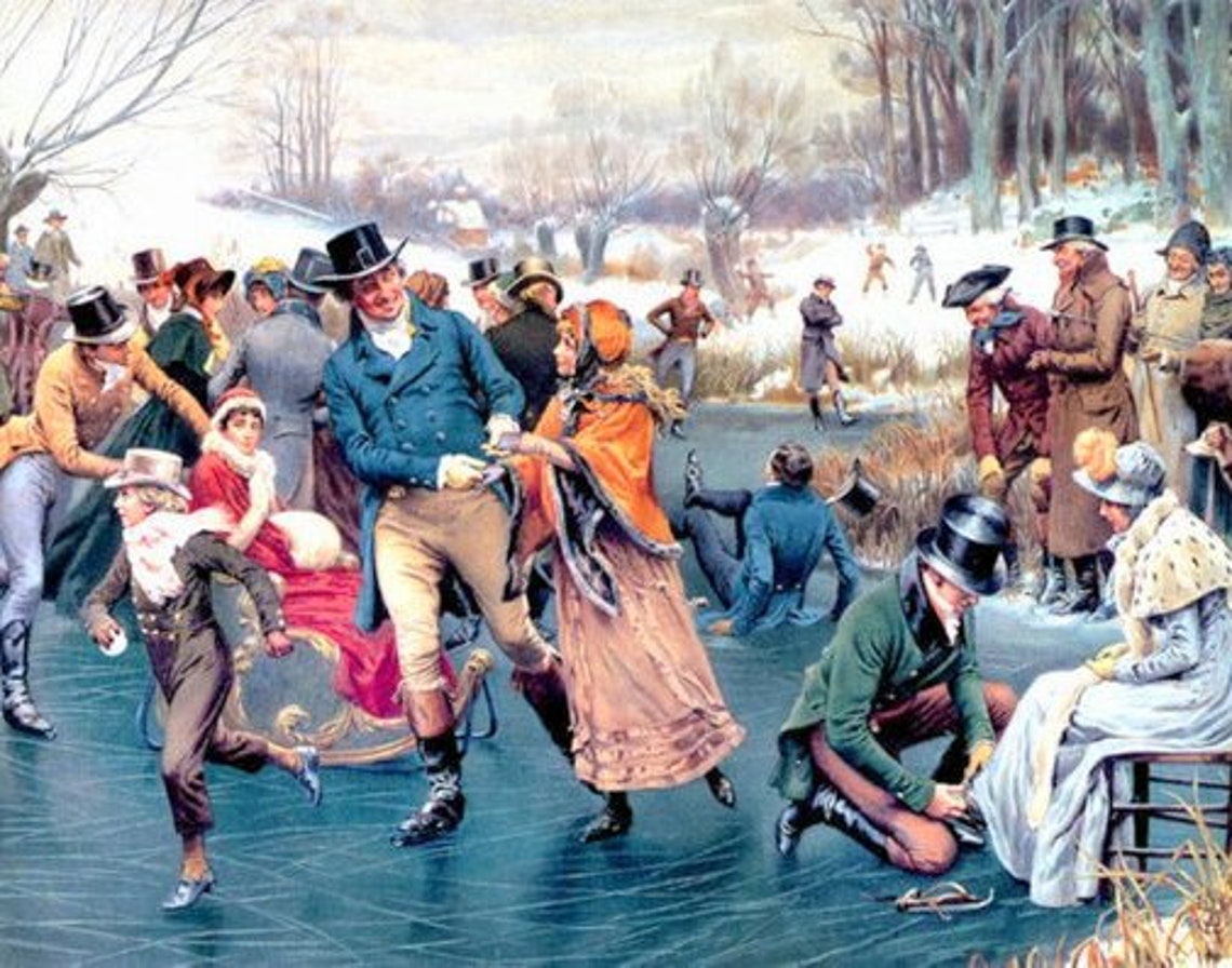 1907 Canvas Print. 11x14 Victorian Ice Skating Holiday Frank - Etsy