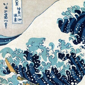 Antique Japanese Art Called the Wave by Hiroshige, Famous Japanese ...