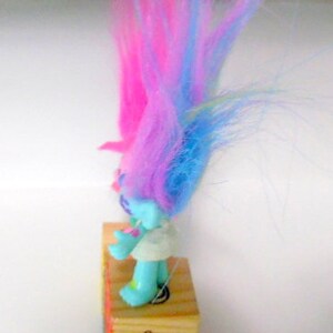 Hand Made TROLLS, Fast Food Toy Display With Vintage Wooden Blocks ...