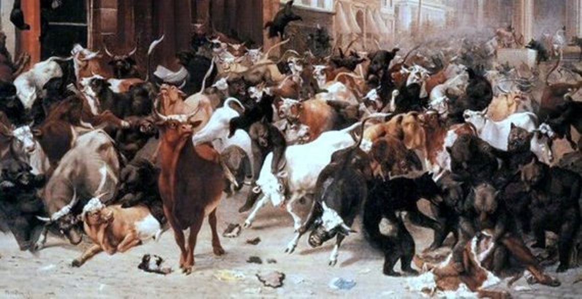 Bulls and Bears Stock Market Art Print 8x10” Canvas Art Print, Wall ...