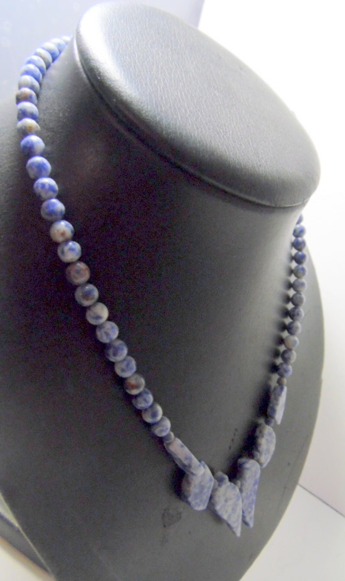 Periwinkle Blue Mottled Beads Choker With Angel Wings - Etsy