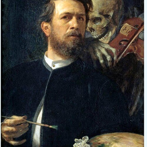 Death Playing the Fiddle Arnold Bocklin Self Portrait 1873 | Etsy