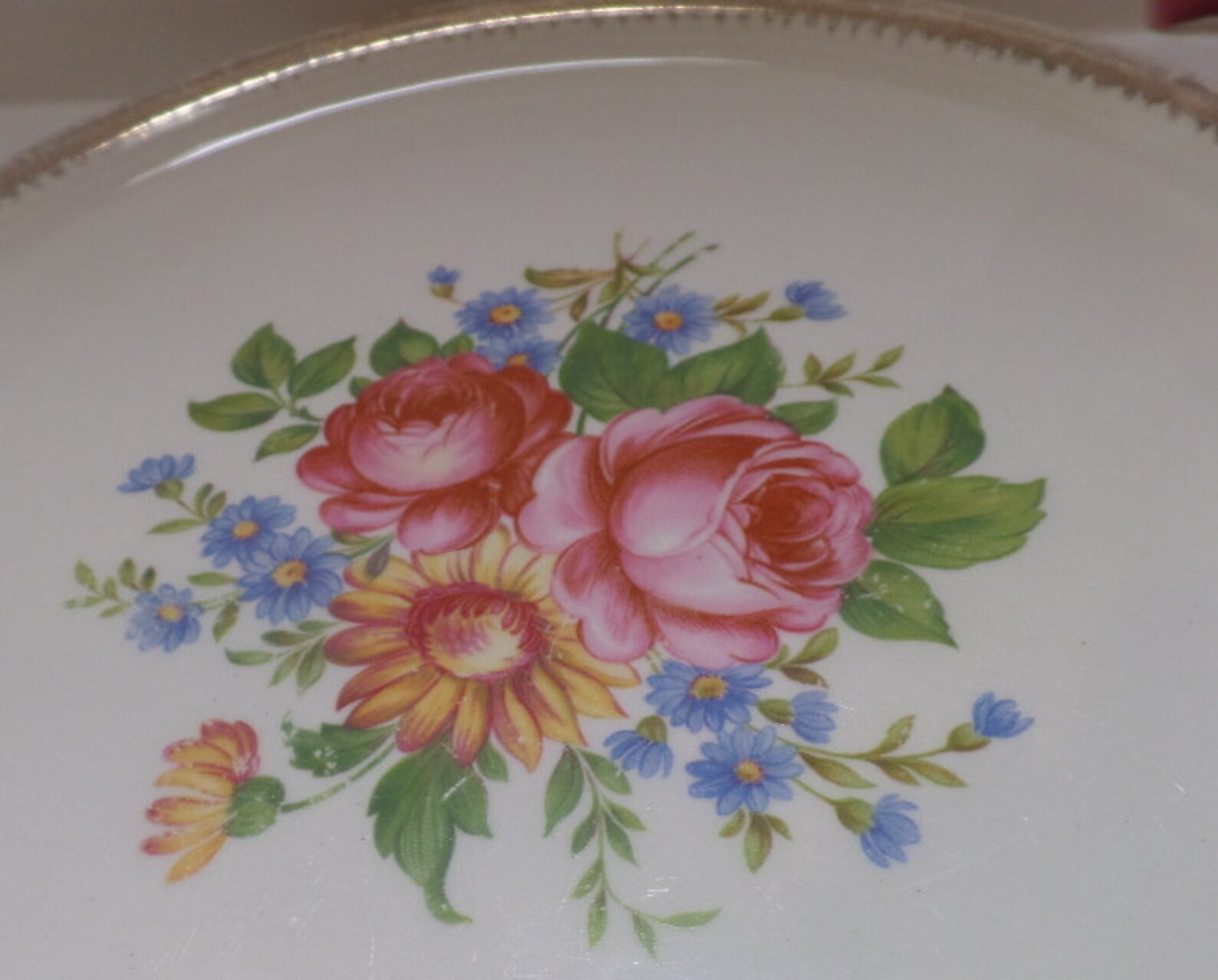 Stunning Gold Edge Floral Platter From the Cronin China Co. - Etsy