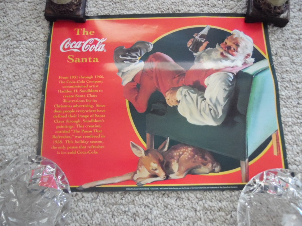 Coca Cola Advertising Print/ Poster Featuring the Coke Santa. - Etsy