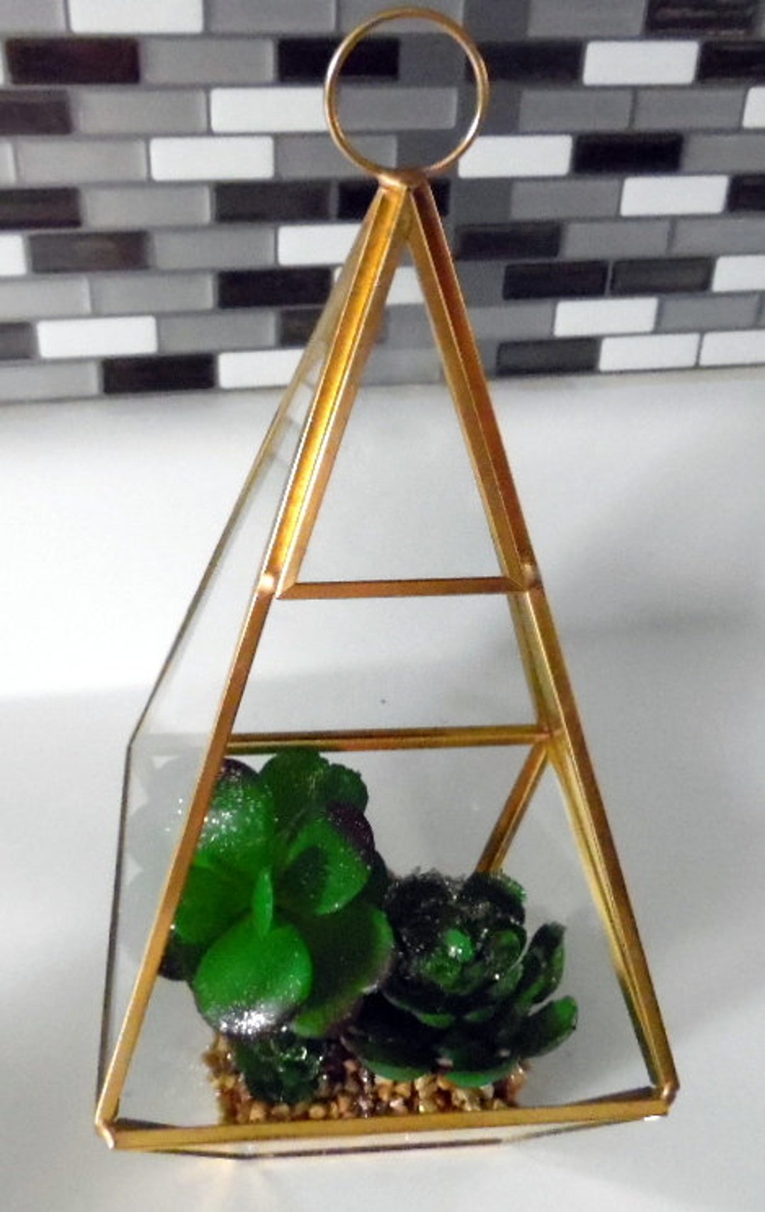 Leaded Glass Tipe, Teepee Style Dresser Box, Terrarium, Keepsake Box, 4 ...