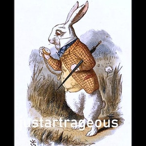 1890, John Tenniel, the White Rabbit, Alice in Wonderland, Antique ...