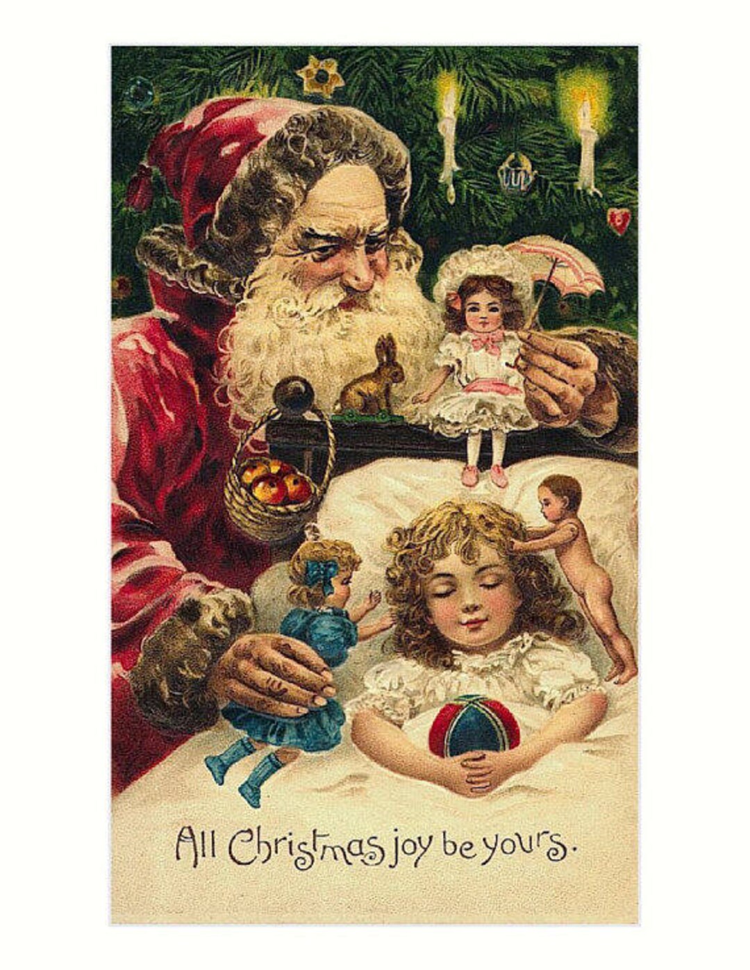 Olde World Santa, Antique Toys, Antique Christmas Art, Holiday Wall ...